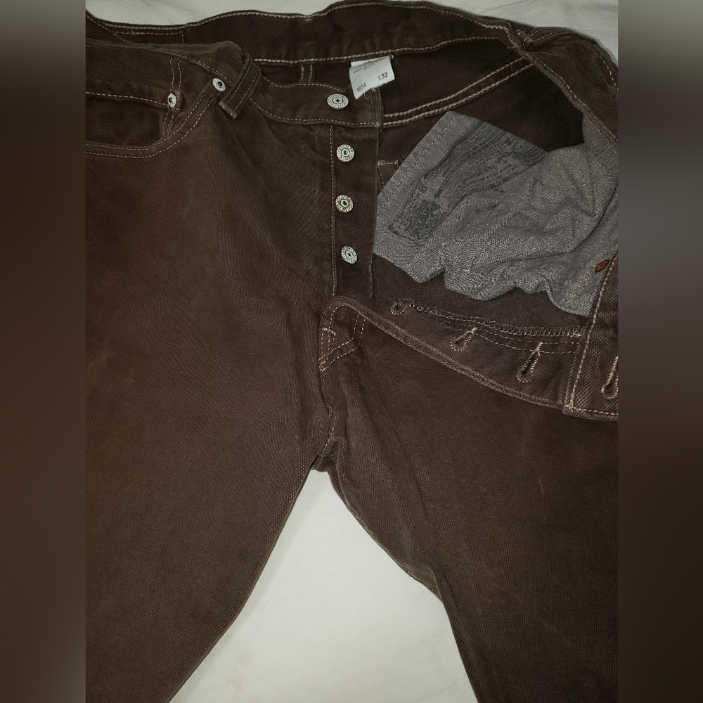 Vintage Brown Levi's 501 Jeans 1990s - Gem